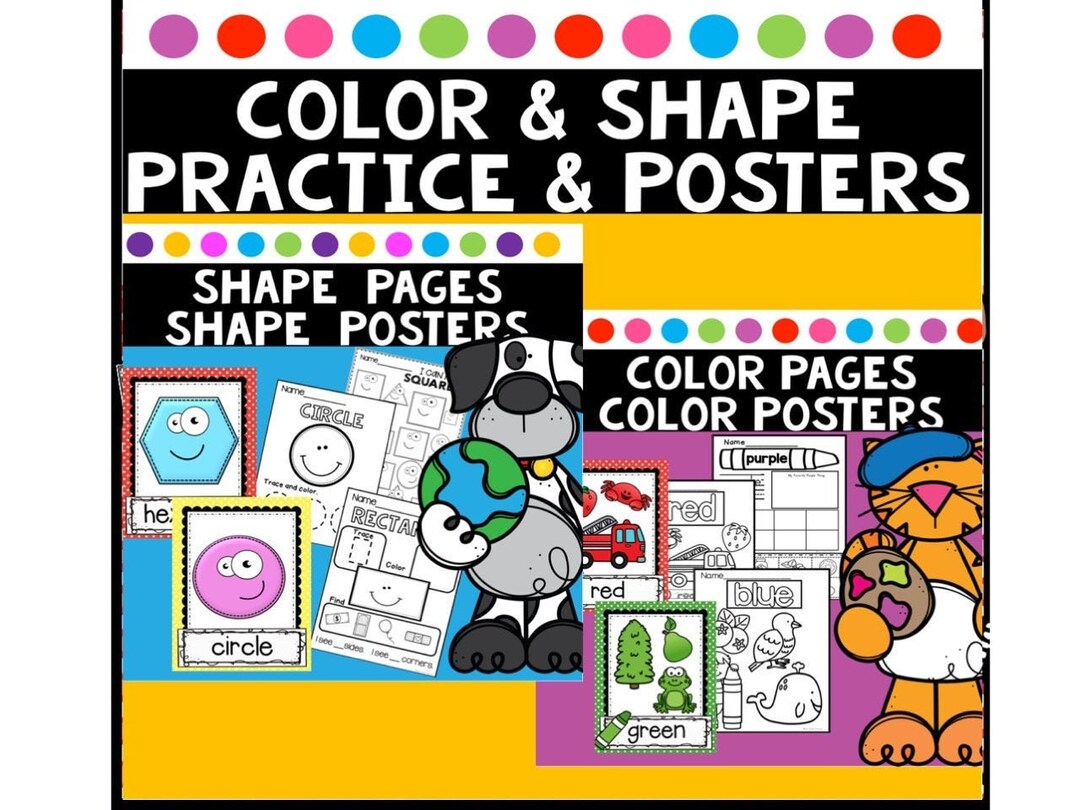 Teaching and Learning Color and Shapes Worksheets Practice Pages and ...