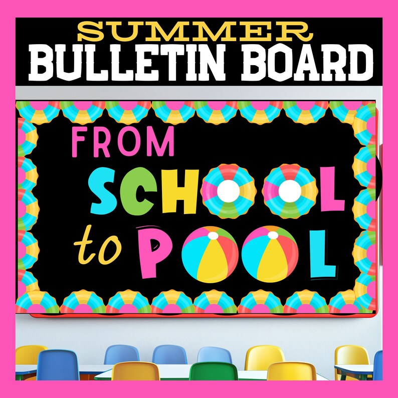 Bulletin Board Decor Kit Summer End of Year Display Backdrop Party for ...
