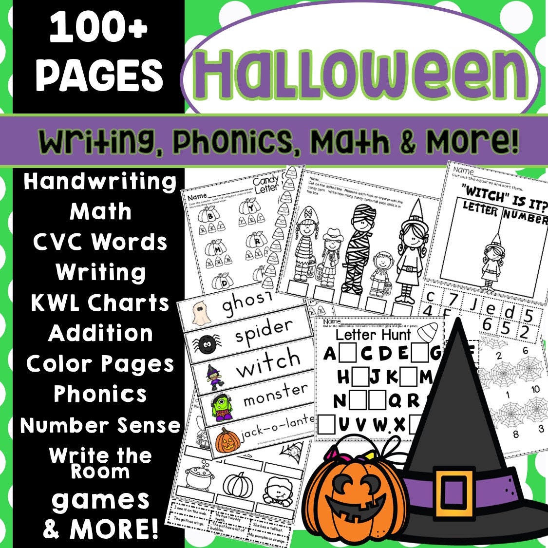 Homeschool Printables Halloween Kindergarten - Etsy