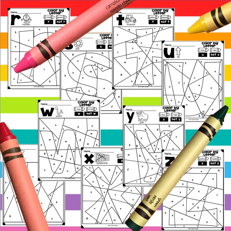 Color by Alphabet Coloring Pages Sheets - Etsy