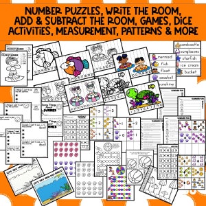 Kindergarten Summer Review Worksheets Packet Practice Worksheet Pages ...