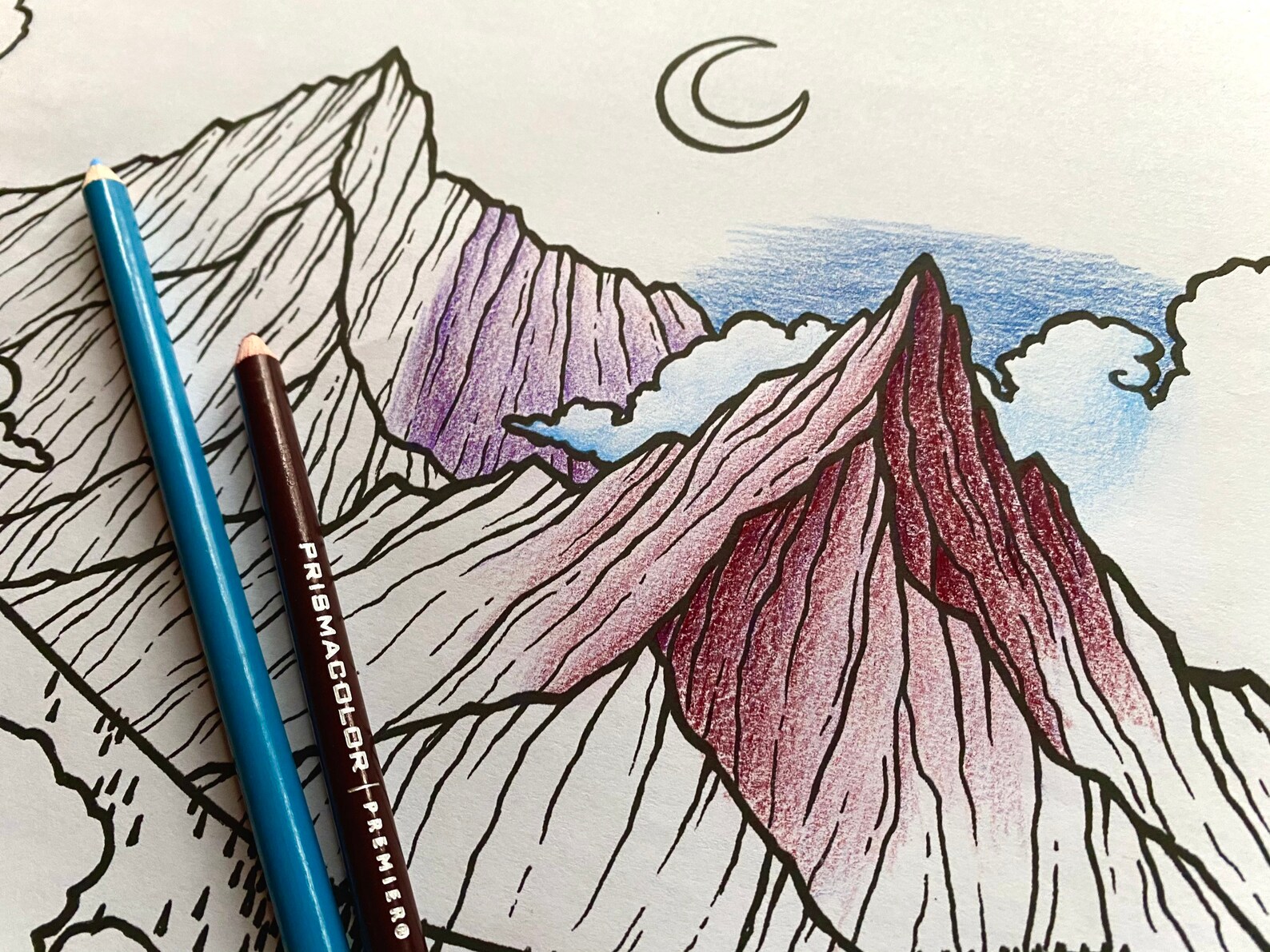 Mountain Landscape Coloring Page Download - Etsy