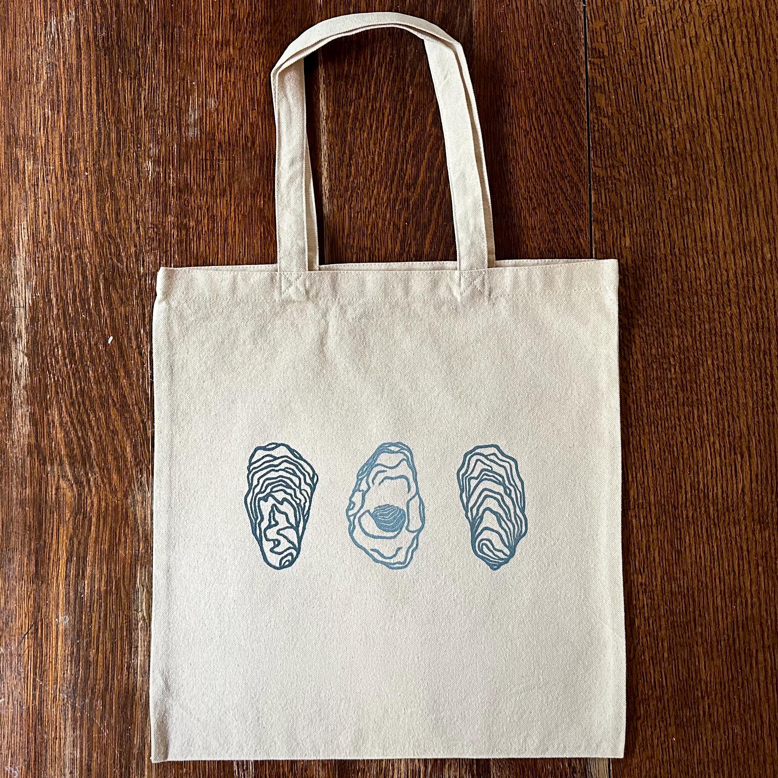 Block Printed Oyster Shells Tote Bag - Etsy
