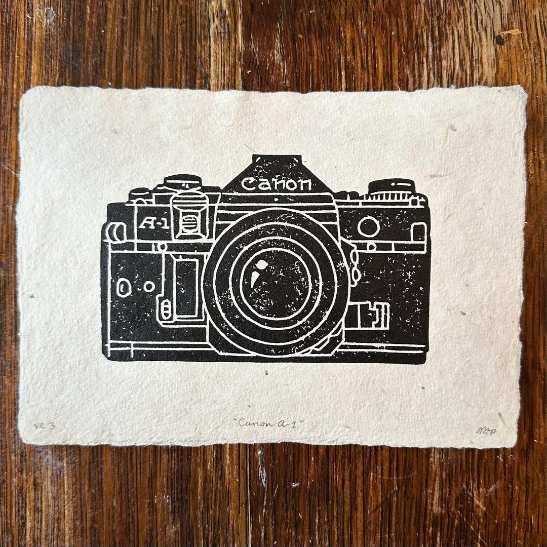 Canon A-1 Film Camera Block Print - Etsy