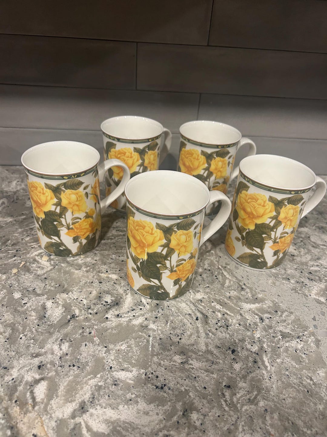 Beautiful Fine China Yellow Roses Mugs - Etsy