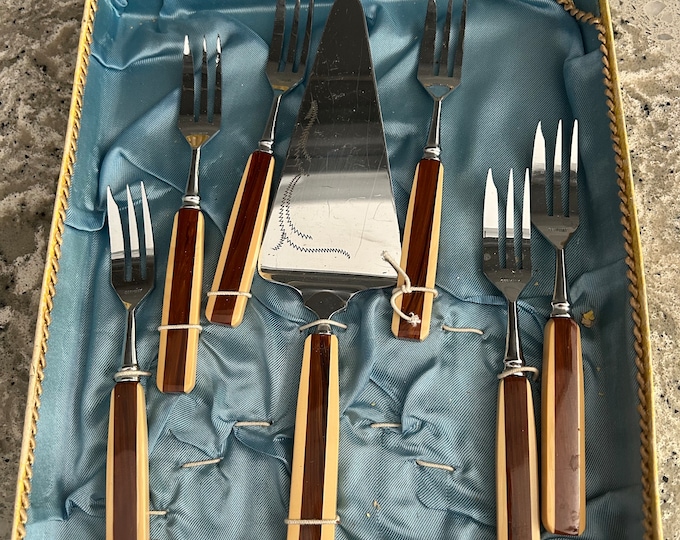 Vintage Rostfrei Solingen Art Deco Desset 6 Forks and 1 Cake Slice ...