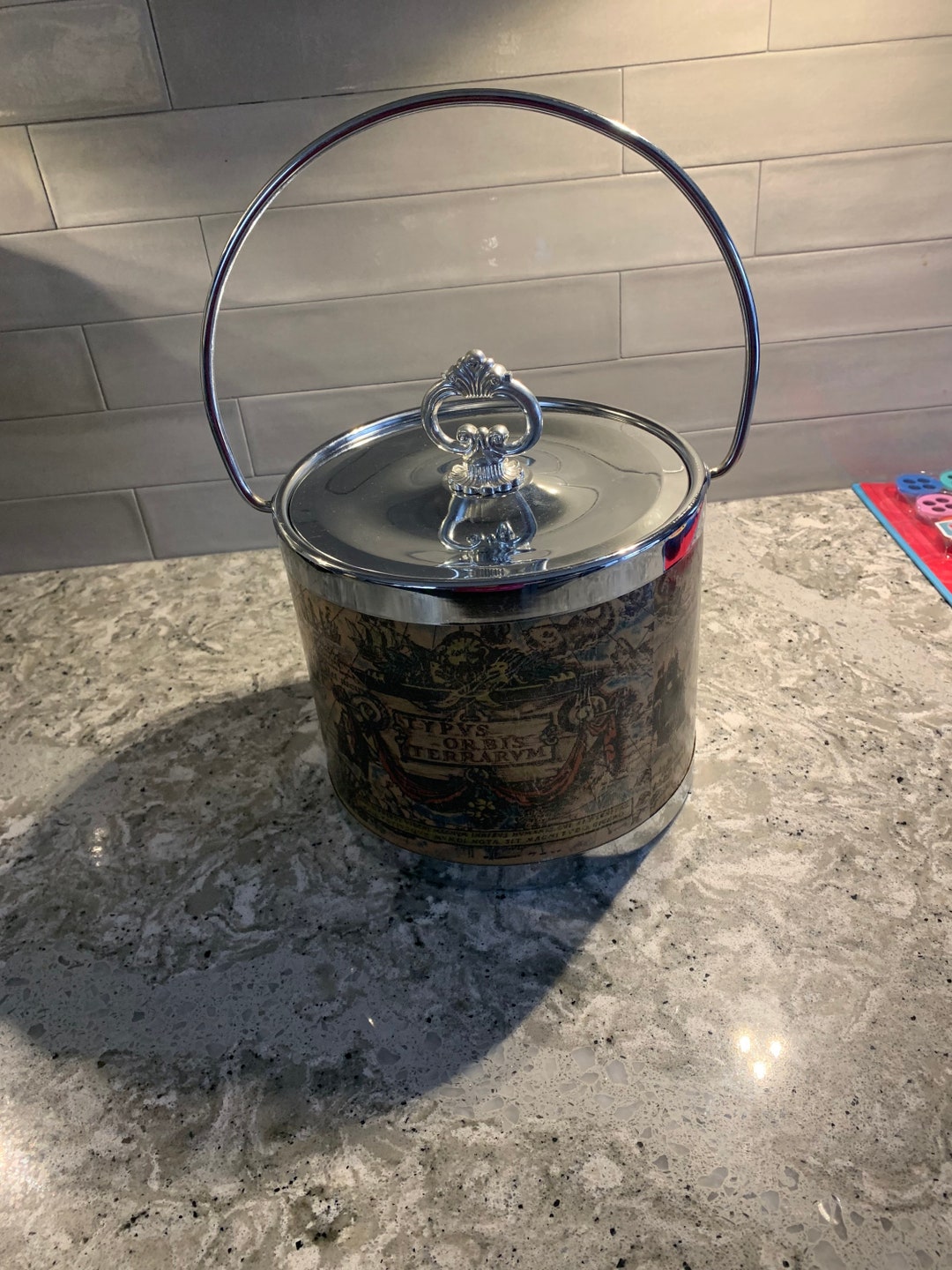 Retro World Map Ice Bucket - Etsy