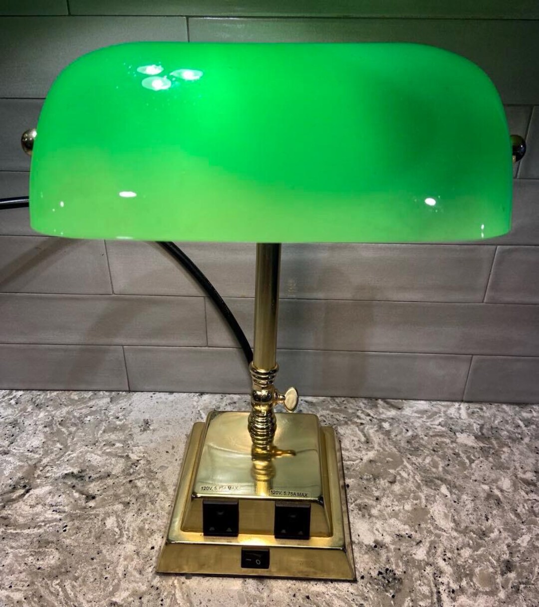 Green Bankers Lamp - Etsy