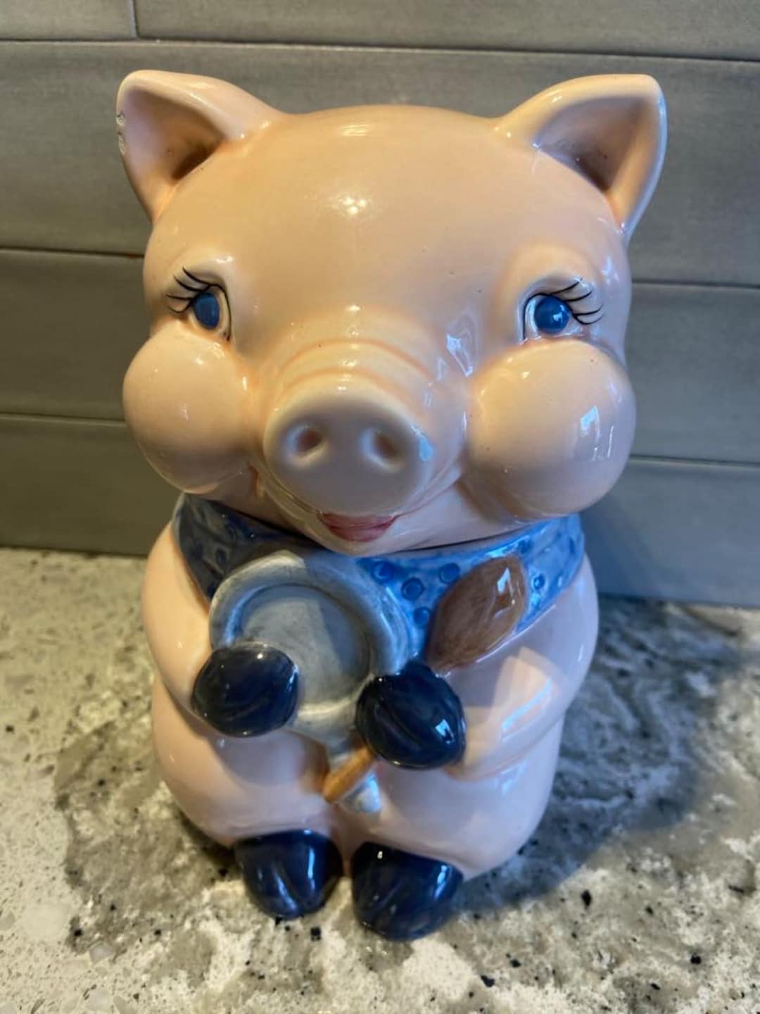 Vintage Cute Pig Cookie Jar - Etsy