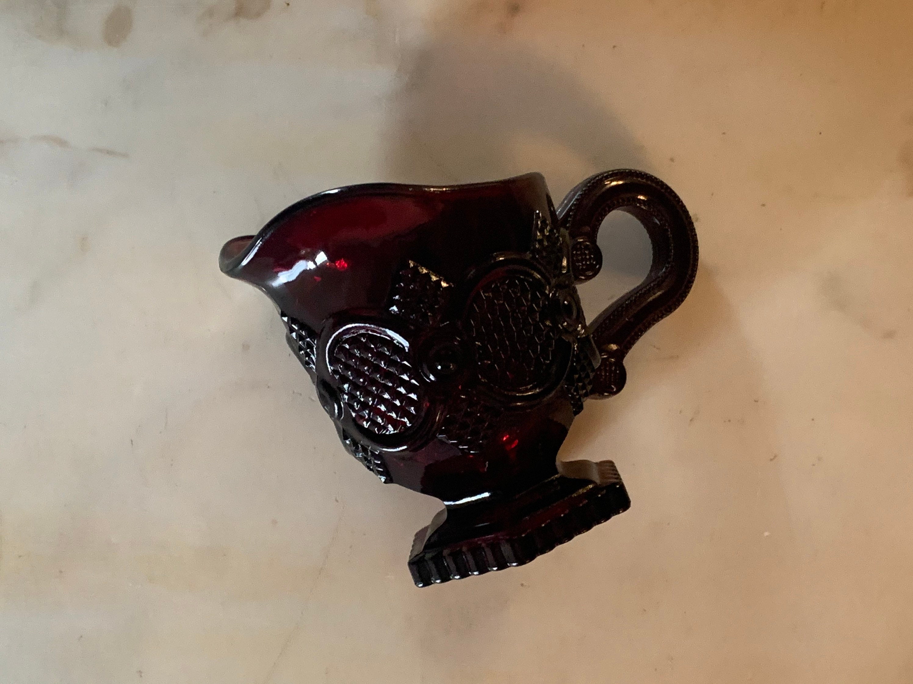 Vintage Avon Red Ruby Creamer 1876 Cape Cod Collection | Etsy