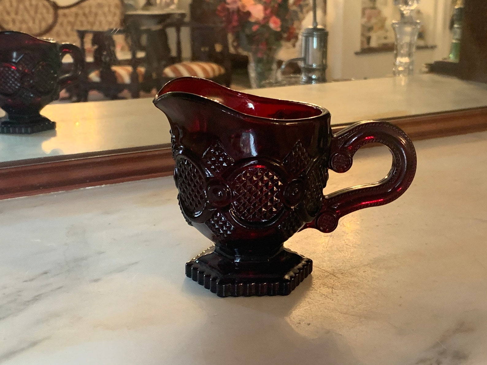 Vintage Avon Red Ruby Creamer 1876 Cape Cod Collection - Etsy