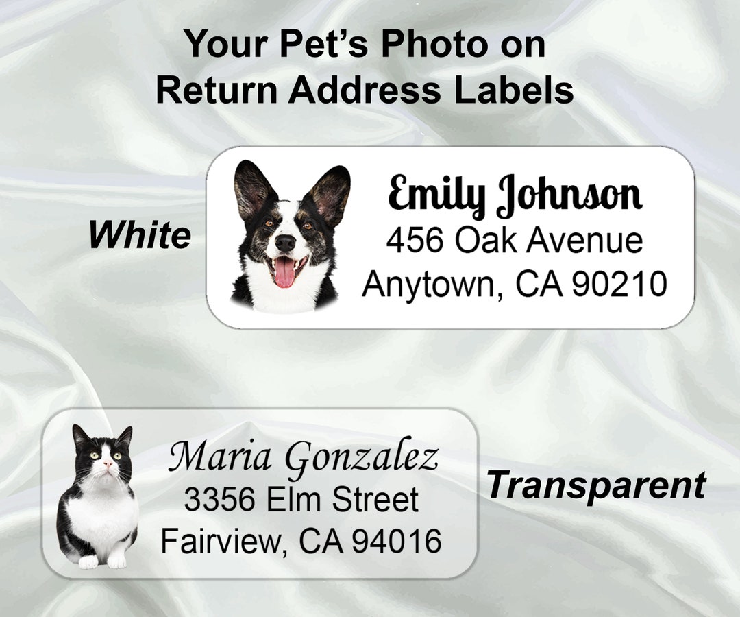 Pet Photo Return Address Labels: Personalized Mailing Labels - Etsy