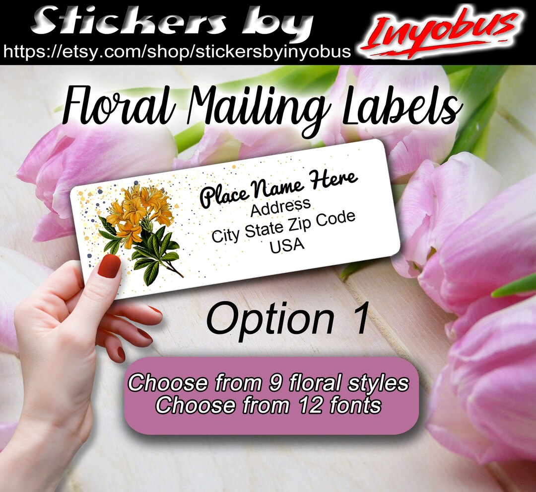 Wildflower Address Labels, Buy 2 Get Onefree Floral Address Stickers ...