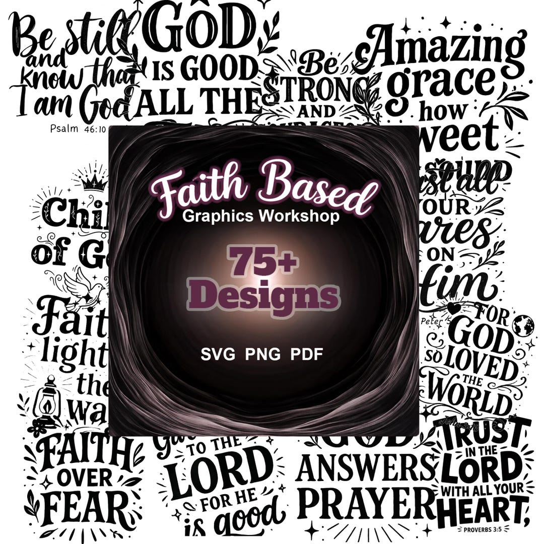 Christian SVG Bundle Bible Verse Designs Create Instant Print on Demand ...