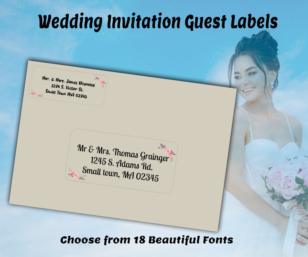 Guest Address Labels for Wedding Invitations. Wedding Address Labels ...