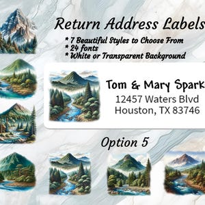 Return Mailing Labels Nature, Mountain, Streams - Buy 2 Get 1 Free ...
