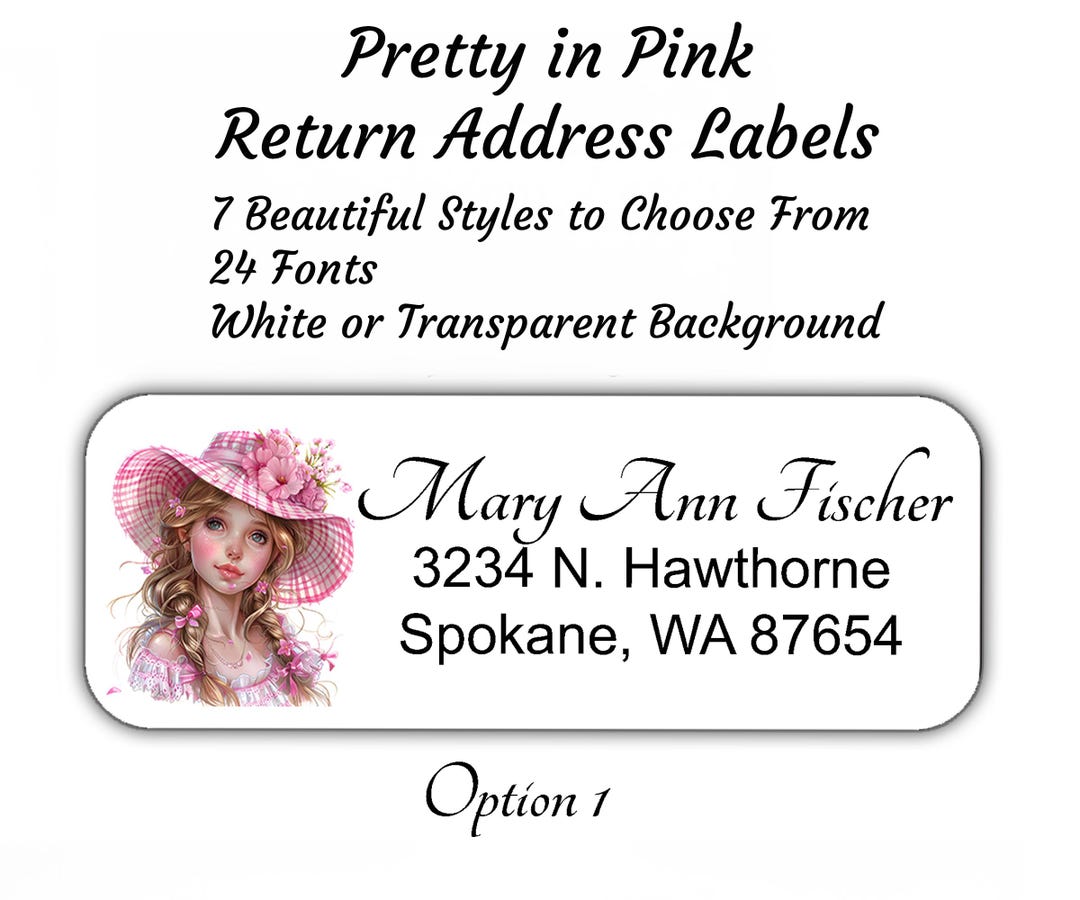 Return Address Labels Pretty in Pink,buy 2 Get 1 FREE! Watercolor ...