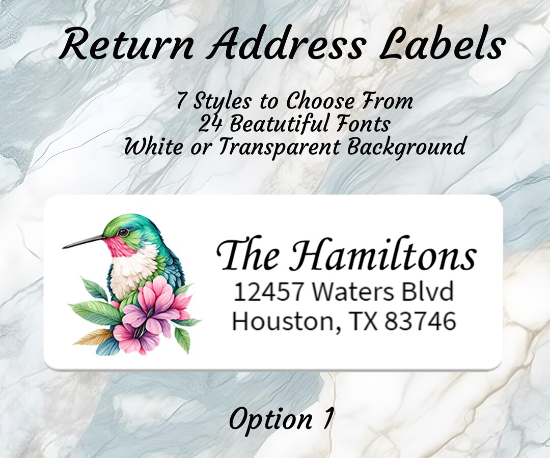 Return Address Labels, Watercolor Hummingbirds With Flowers. Great Gift ...