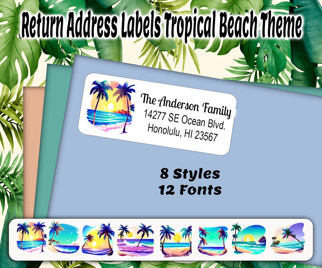 Return Mailing Labels. Tropical Watercolor Theme. Buy 2 Get 1 FREE! 1 ...