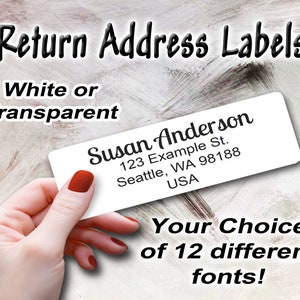 Return Address Labels, Personalized,white or Transparent, Custom ...