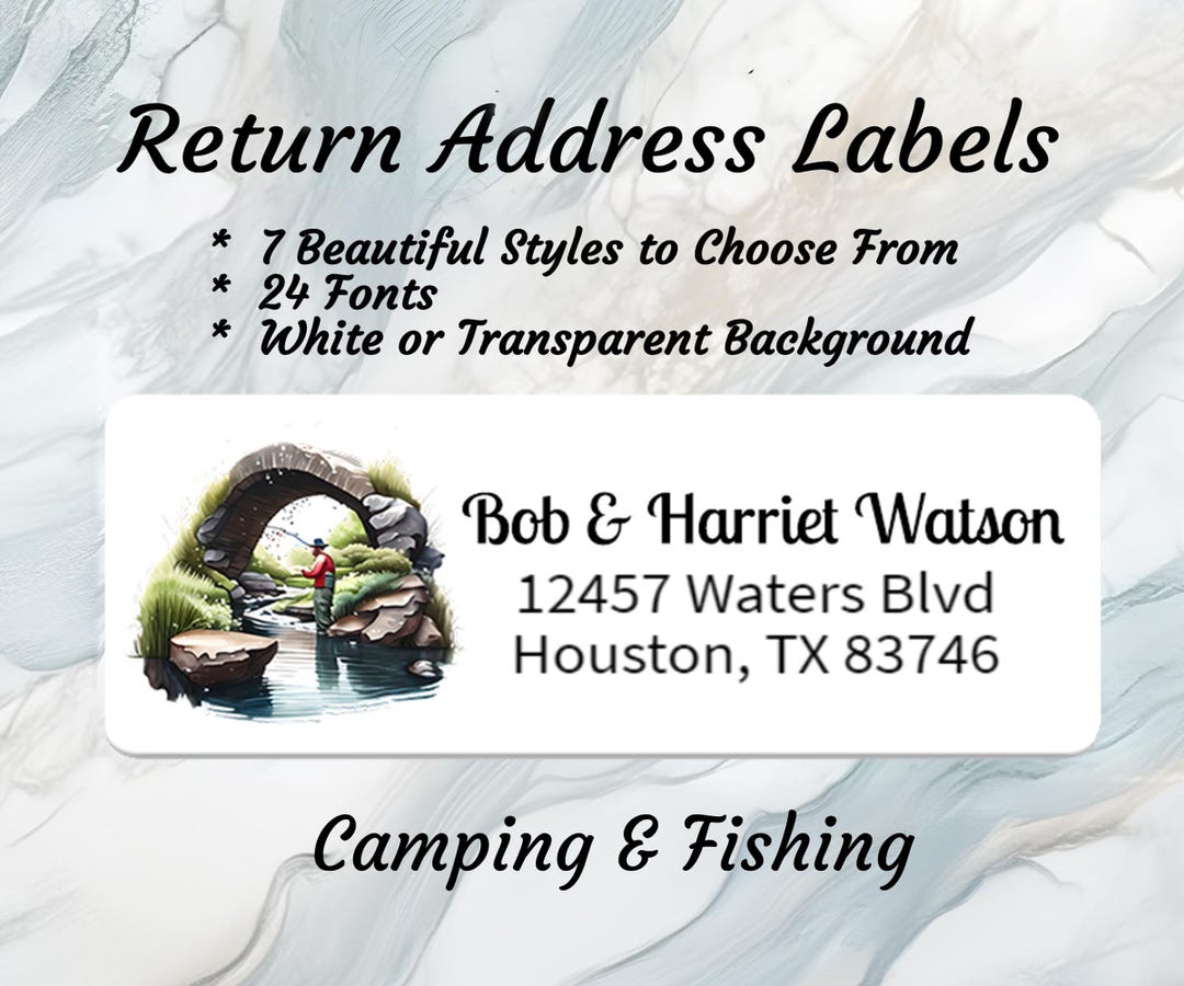 Watercolor Mountain Address Labels: Nature, Camping, Fishing - Etsy