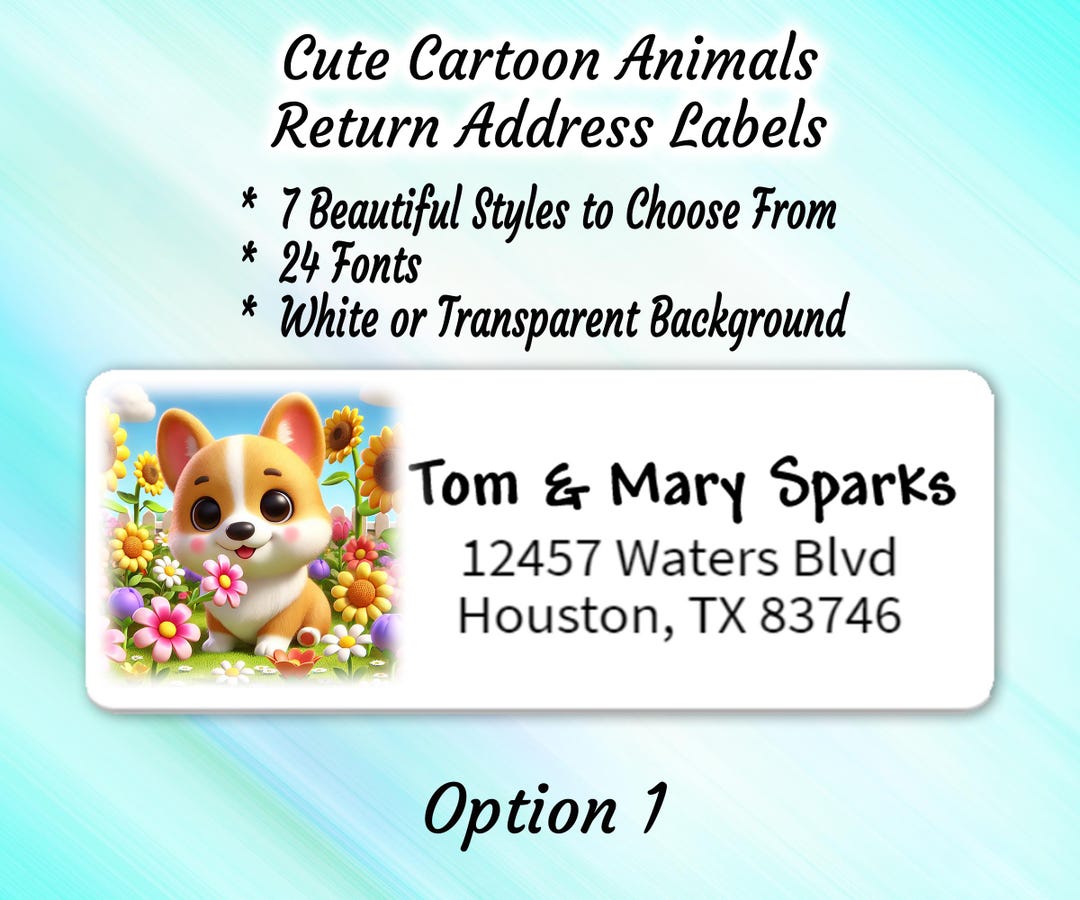 Return Address Labels Cute 3d Cartoon Animals. Buy 2 Get 1 FREE ...