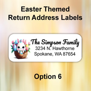 Personalized Return Address Labels With Easter Theme. White or ...