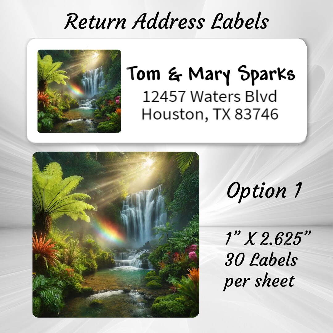 Return Address Labels Nature Scenes, Mountains Forests Streams, Trees ...