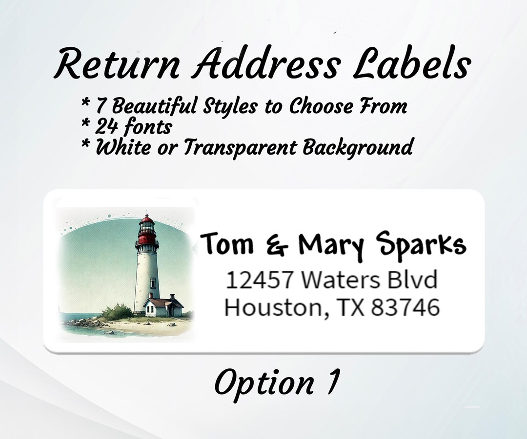 Watercolor Lighthouse Return Address Labels: Coastal Mailing Stickers ...