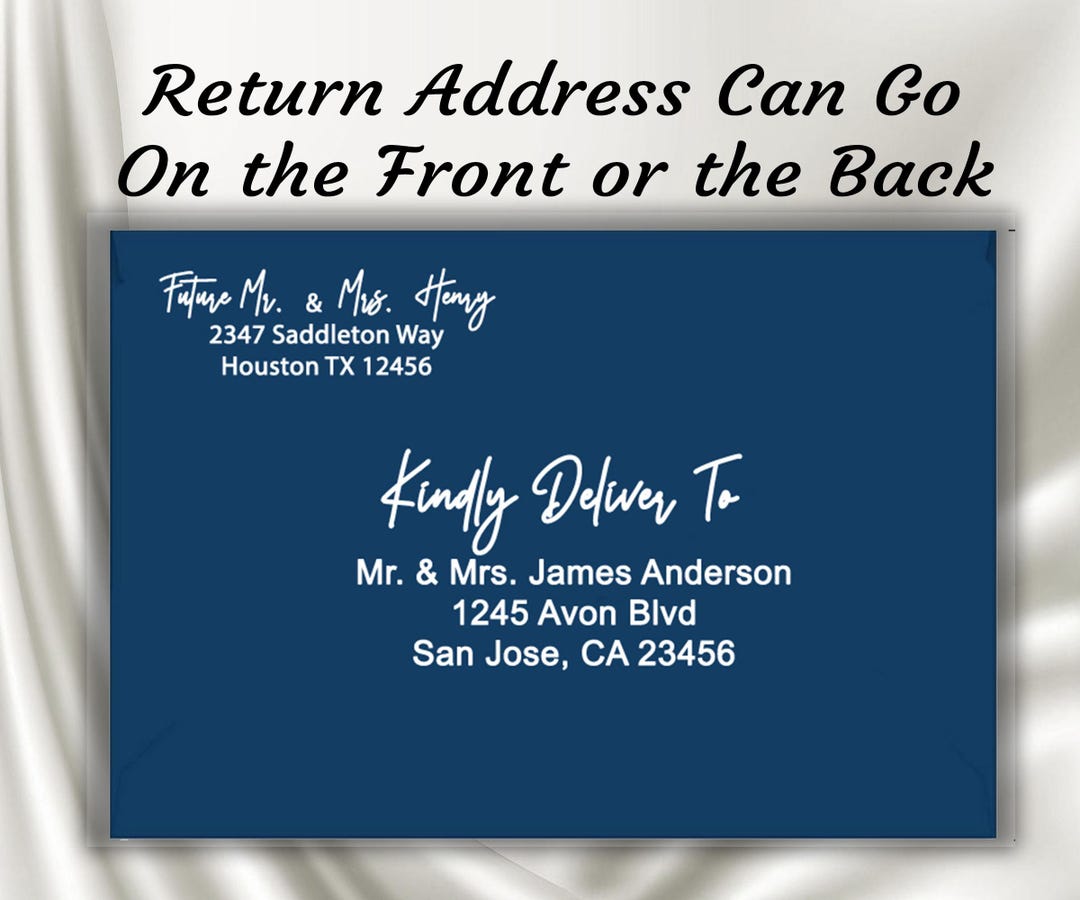 White Ink Wedding Guest Envelopes: Return Address Printing, A7 Size - Etsy