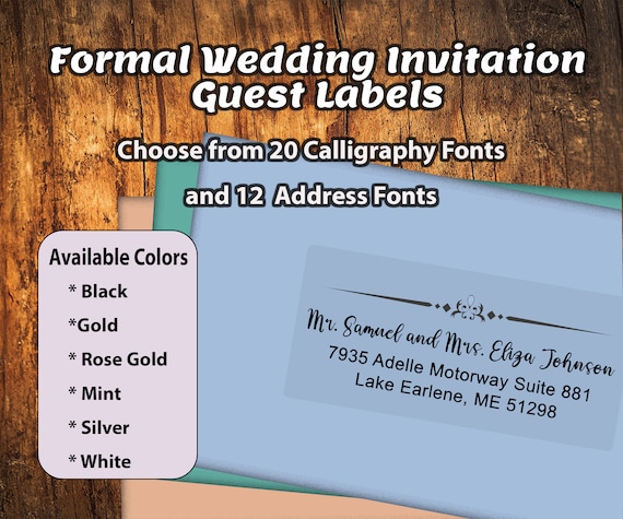 Wedding address label fonts | Honestweddingadvice.com