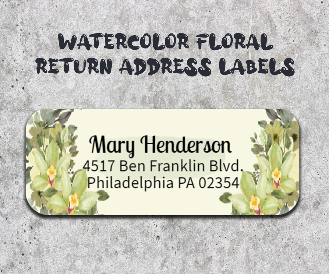 Watercolor Floral Return Mailing Labels - Buy 2 Get 1 Free ...