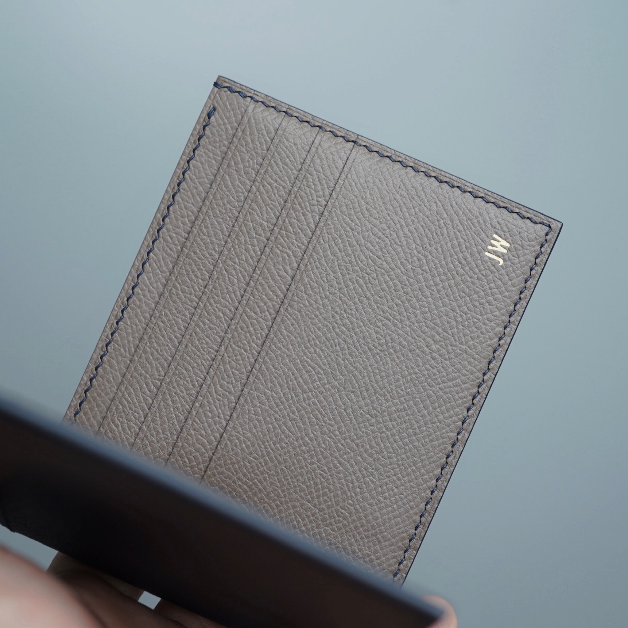 Navy Blue X Grey Epsom Bifold Wallet - Etsy