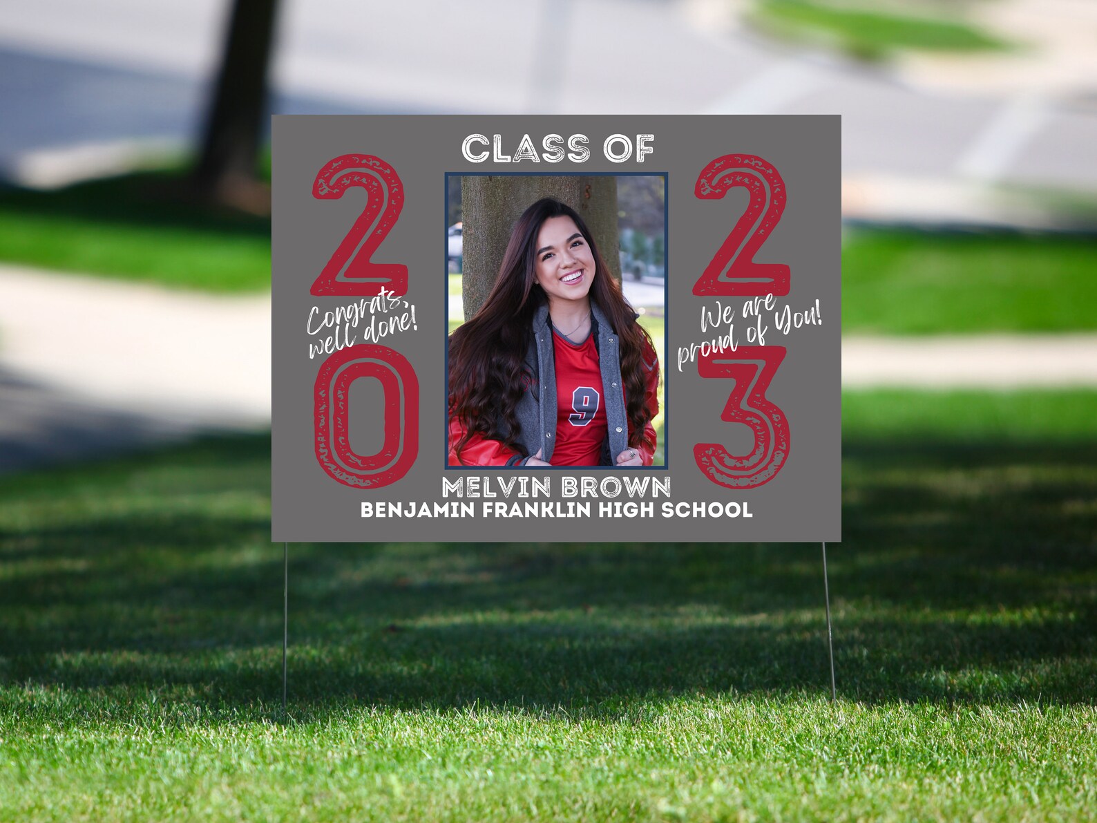 Athletic Grad Yard Sign Template - Graduation Sign, Editable Digital ...