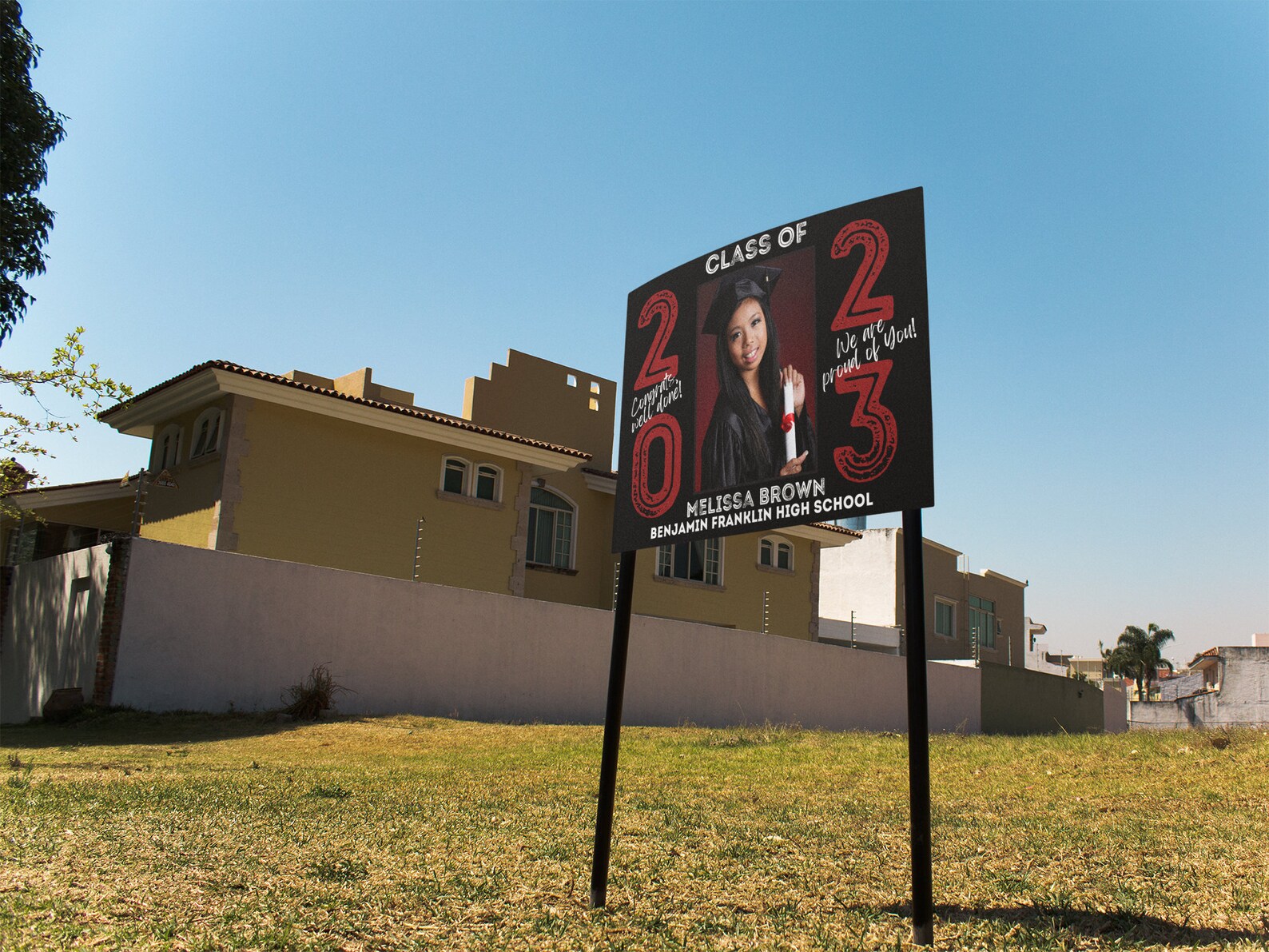 Athletic Grad Yard Sign Template - Graduation Sign, Editable Digital ...