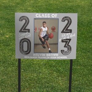 Athletic Grad Yard Sign Template - Graduation Sign, Editable Digital ...