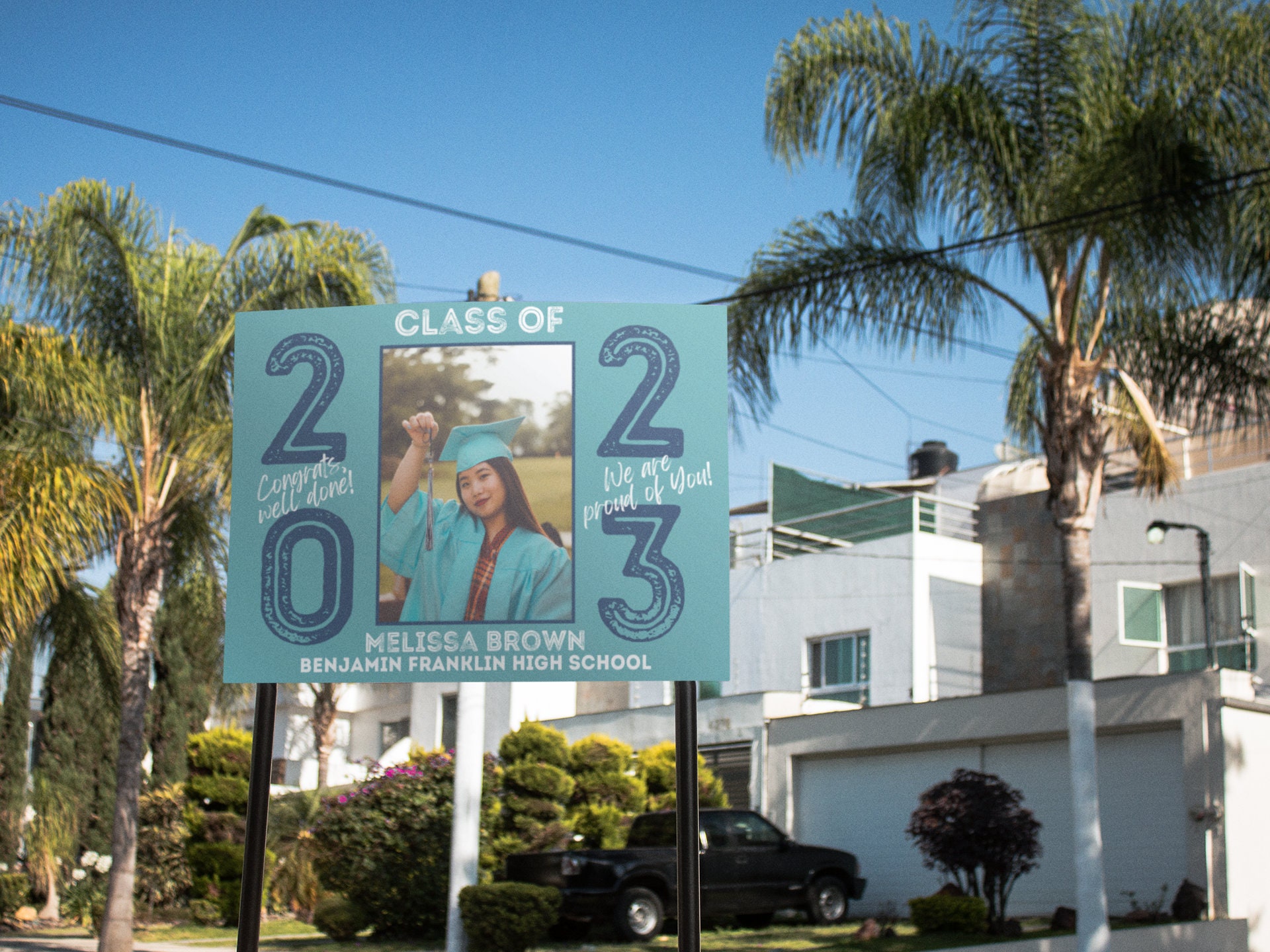 Athletic Grad Yard Sign Template - Graduation Sign, Editable Digital ...