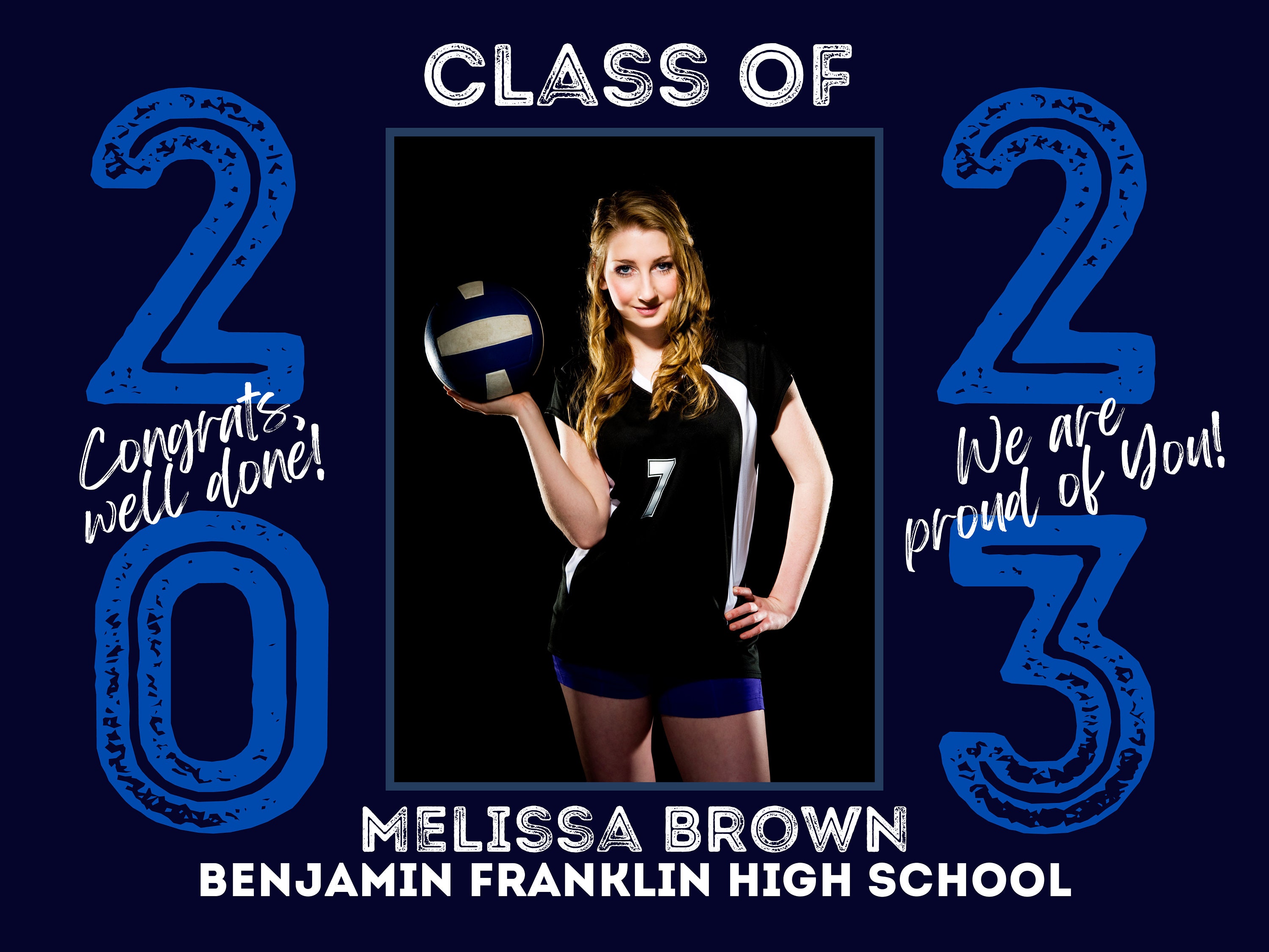 Athletic Grad Yard Sign Template - Graduation Sign, Editable Digital ...