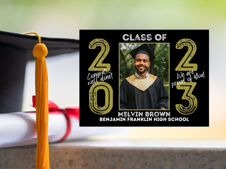 Athletic Grad Yard Sign Template - Graduation Sign, Editable Digital ...