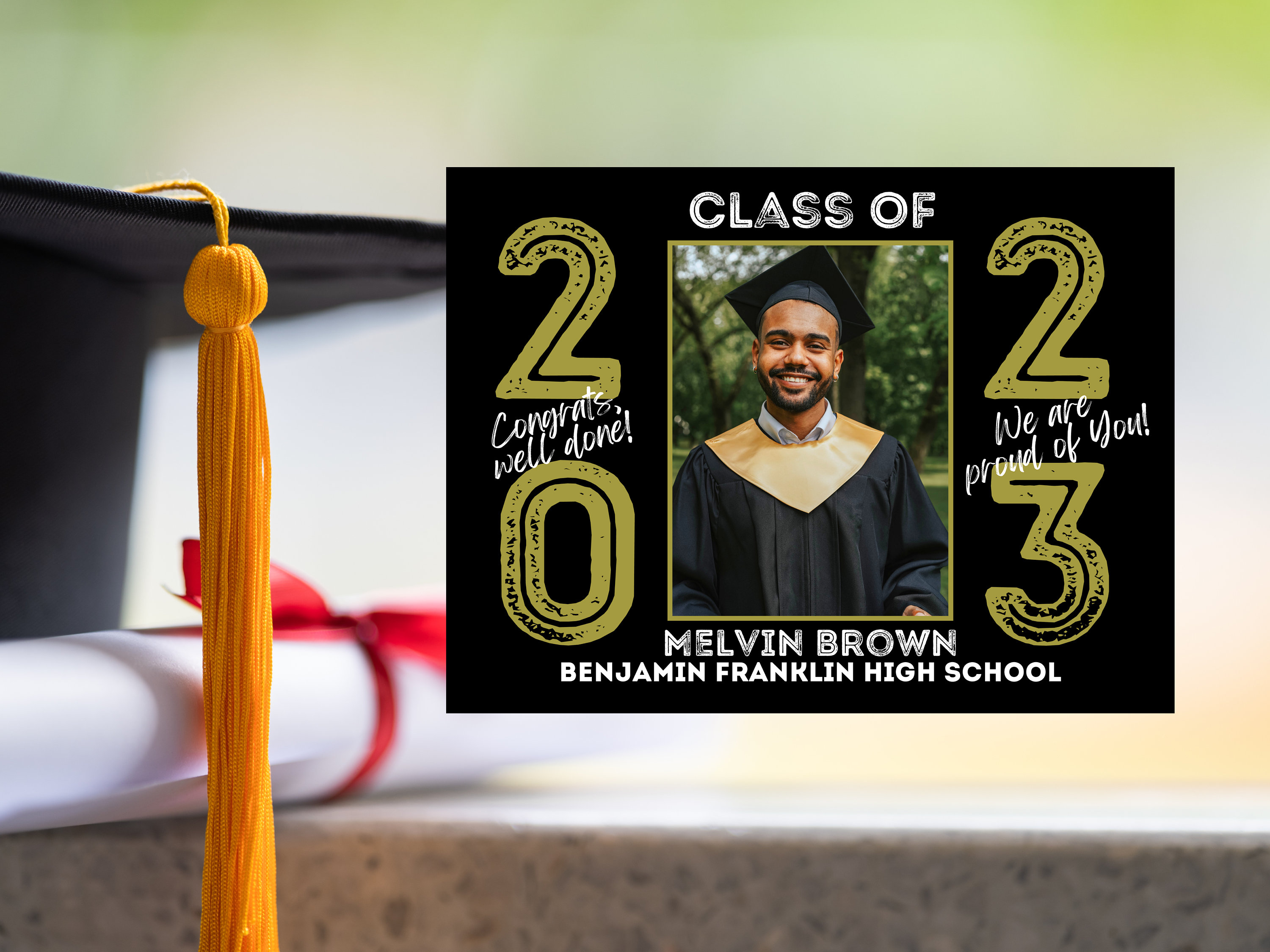 Athletic Grad Yard Sign Template - Graduation Sign, Editable Digital ...