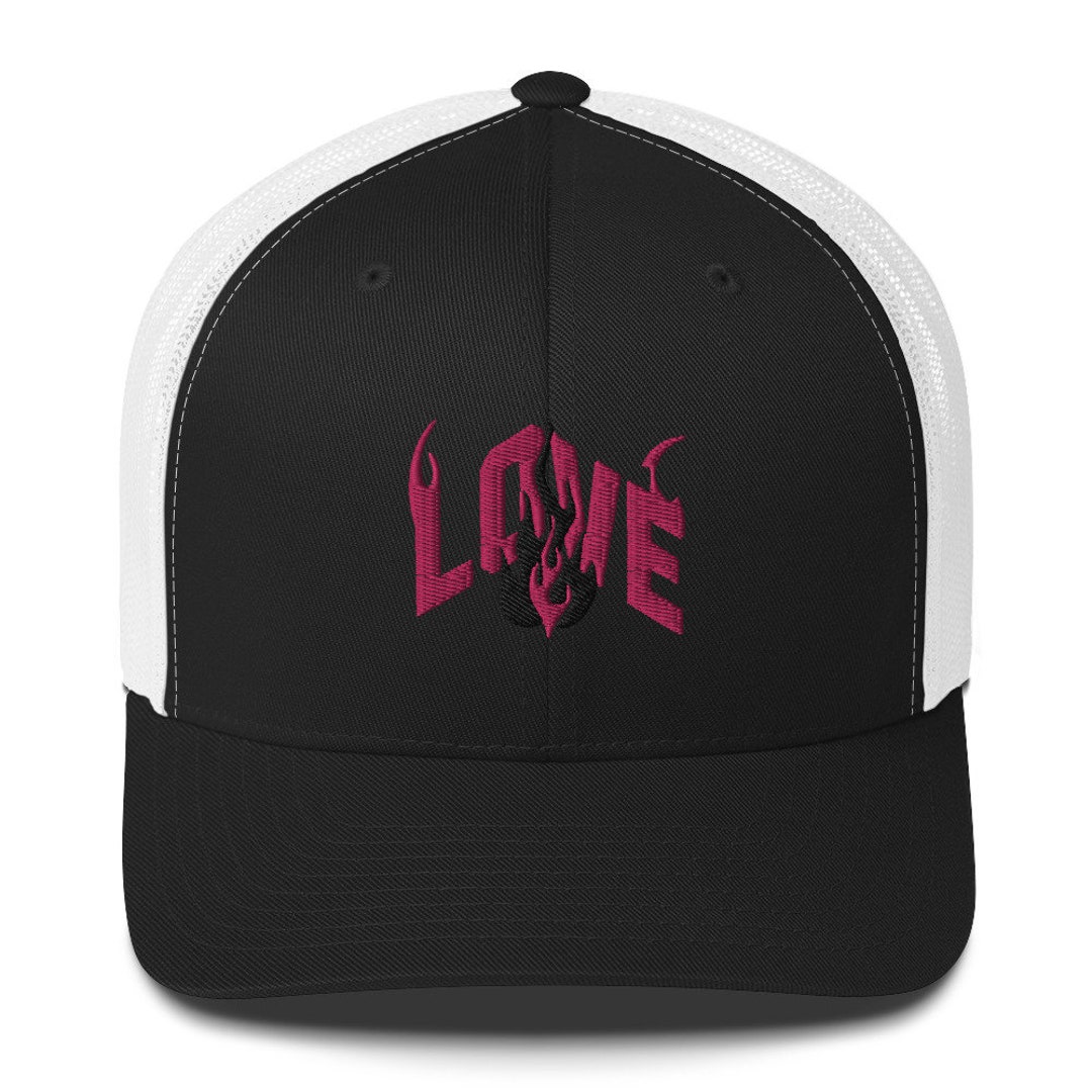 Y2K Style Trucker Hat With 'love' Design Adjustable Snapback Cap Retro ...
