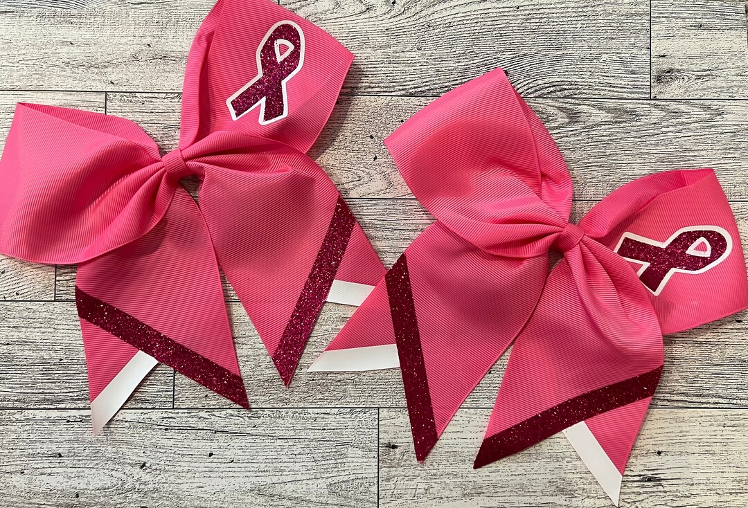 Breast Cancer Awareness Bow/ Cheer Bow/ Pink Out Game/ Breast Cancer ...