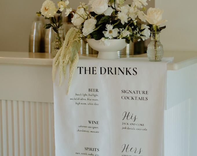 Fabric Bar Menu for Wedding - Etsy