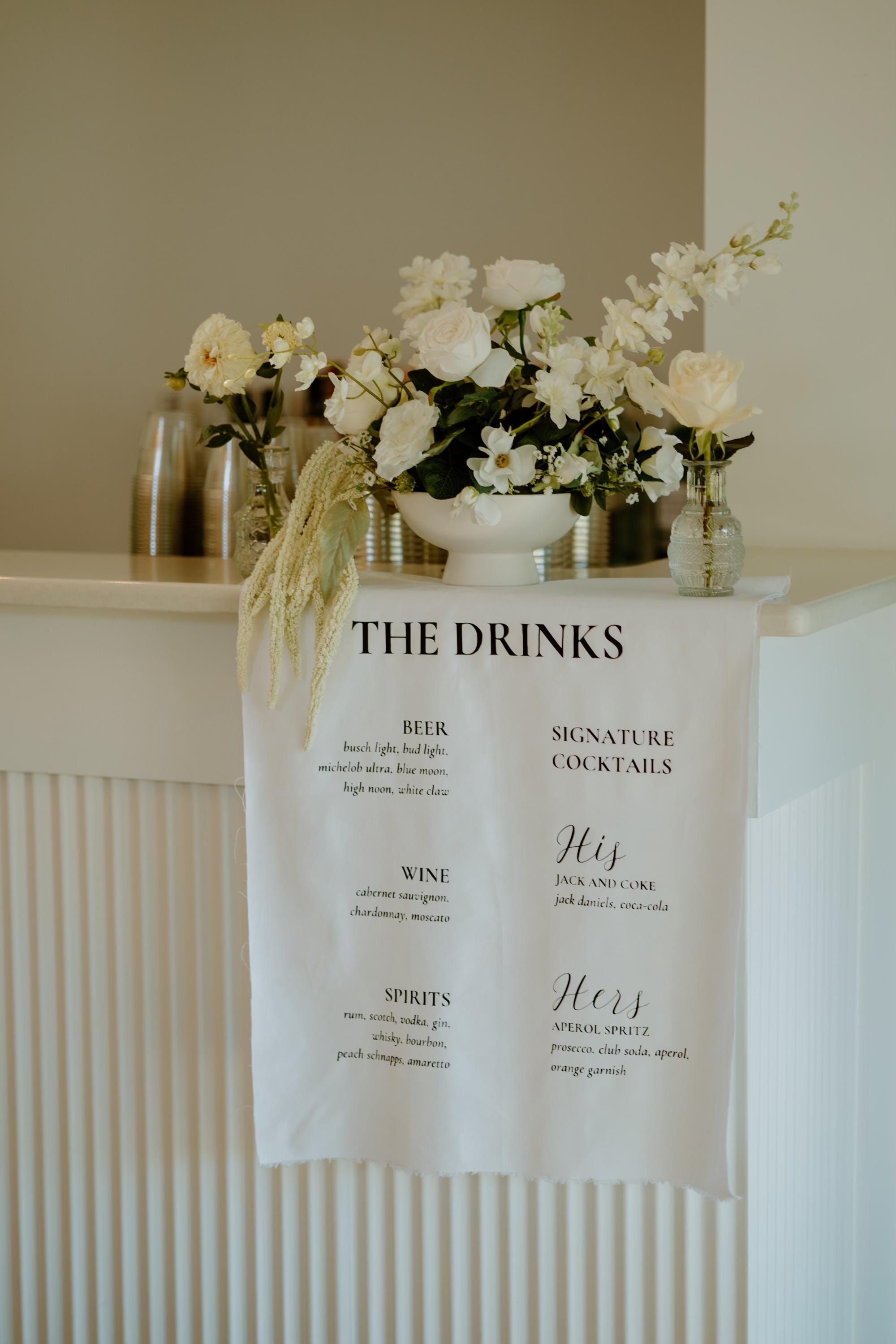Fabric Bar Menu for Wedding - Etsy