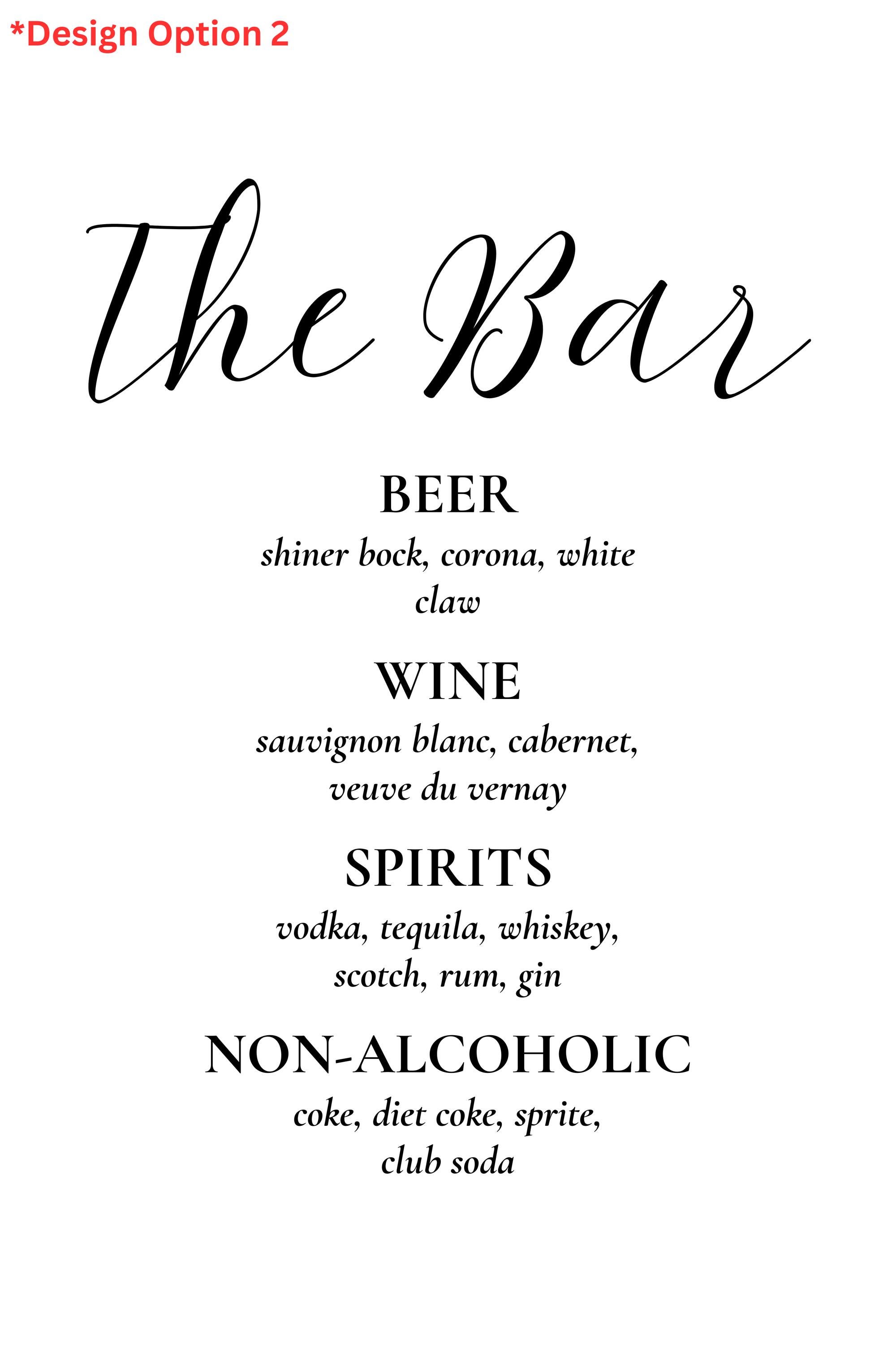 Fabric Bar Menu for Wedding - Etsy