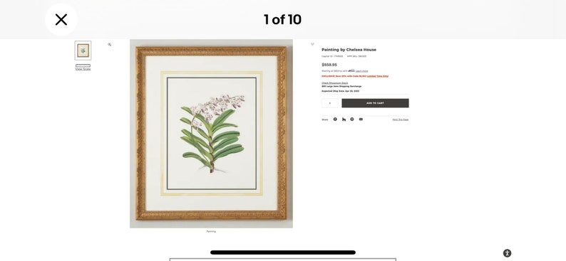 Set of 5 Chromolithograph Victorian Hand Colored Botanical Framed ...