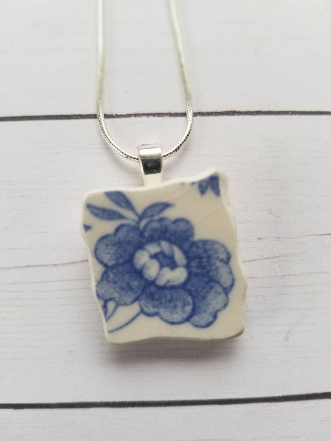 Blue and White Flower Square - Etsy