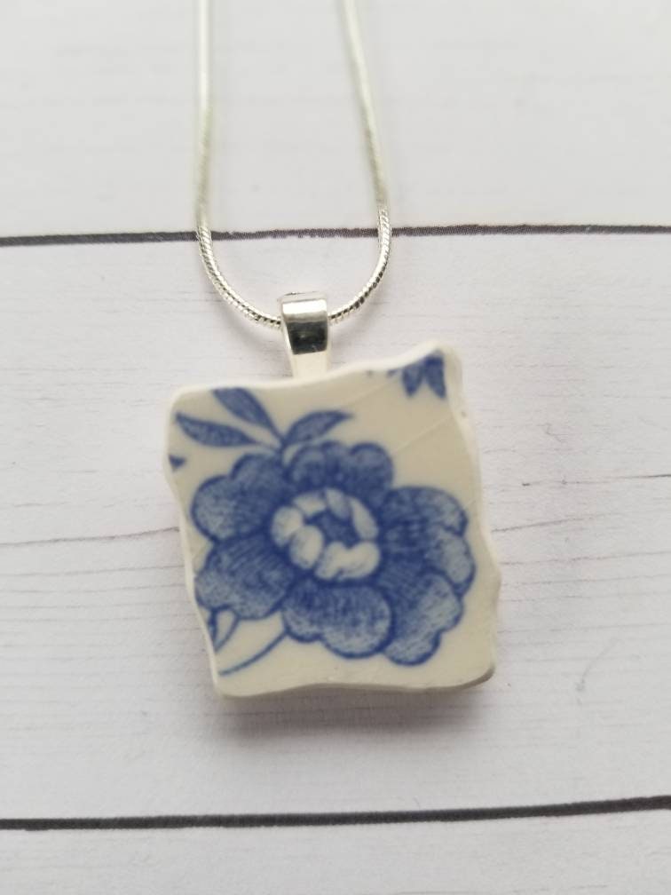 Blue and White Flower Square - Etsy
