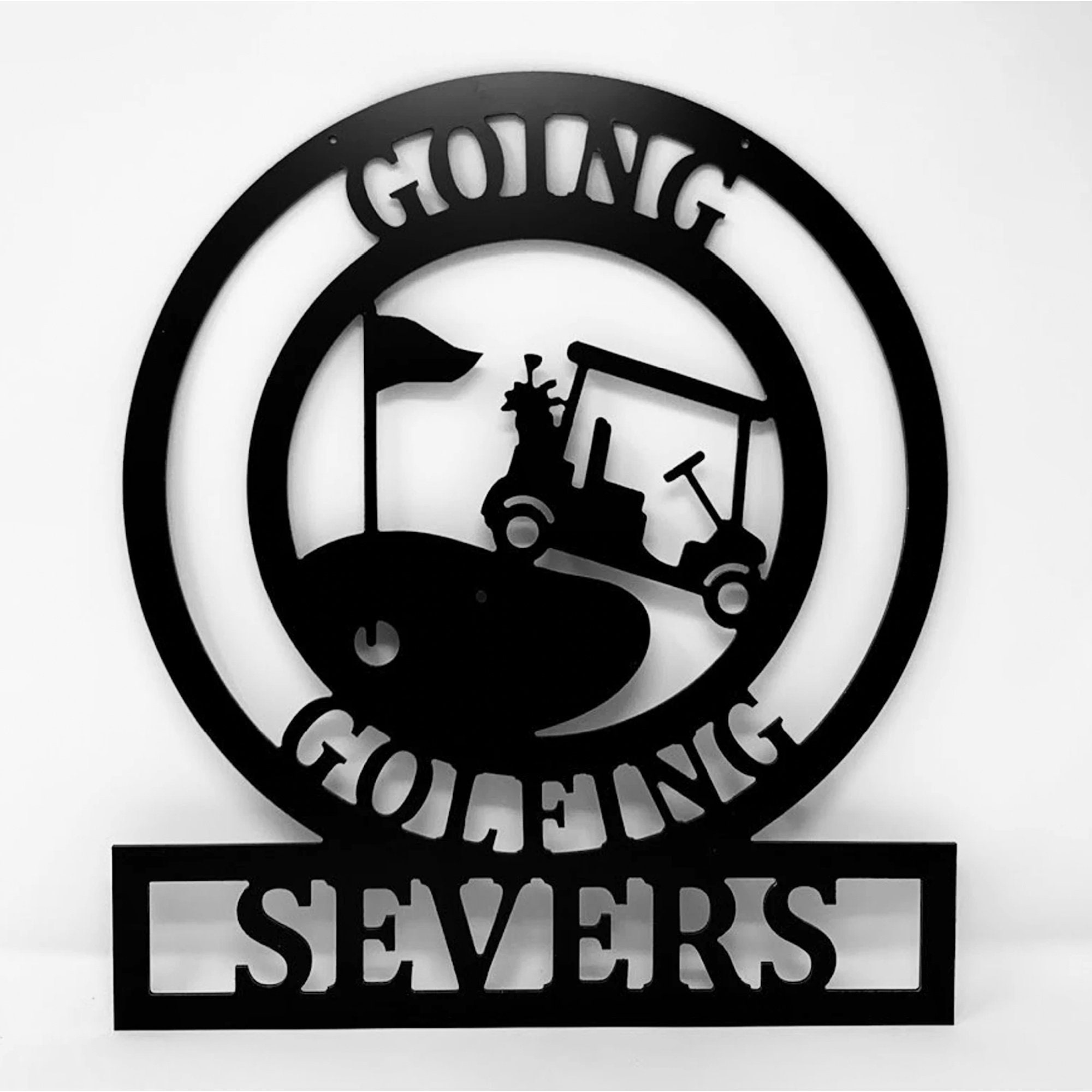 Golfer Sign | Golfing Man Cave Hanging Welcome Address or Name Decor ...
