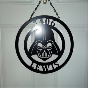 Darth Vader Sign - Inspired Star Wars Hanging Welcome Address or Name ...
